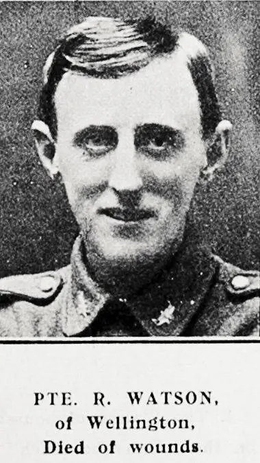 Pte R Watson of Wellington, died of wounds | Record | DigitalNZ