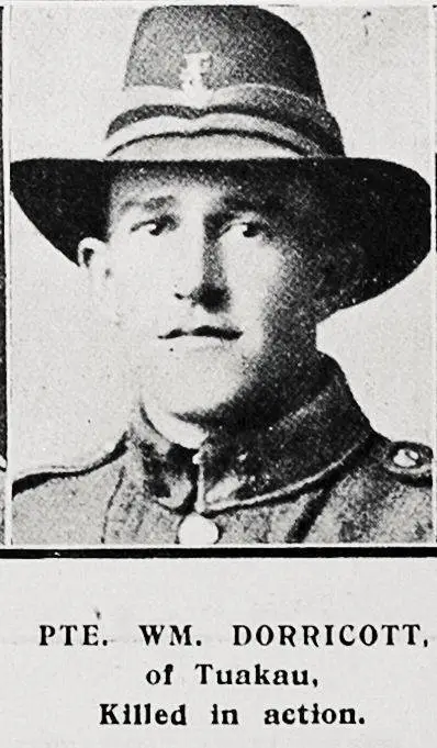 Pte Wm Dorricott of Tuakau, killed in action | Record | DigitalNZ