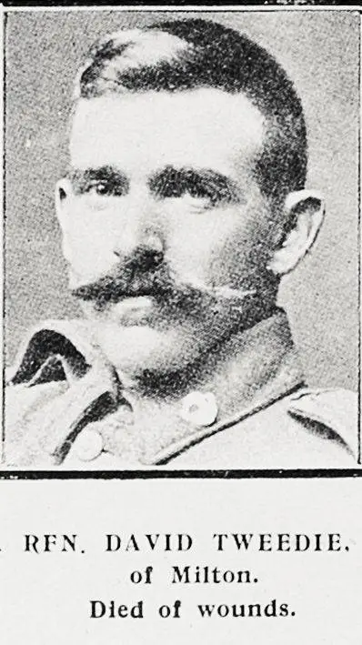 Rfn David Tweedie of Milton. Died of wounds | Record | DigitalNZ