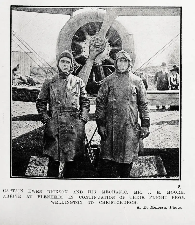 Captain Ewen Dickson and his mechanic at Blenheim | Record | DigitalNZ