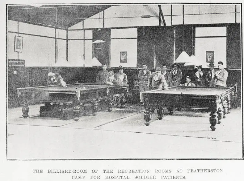 The billiard-room of the recreation rooms at Featherston Camp for ...