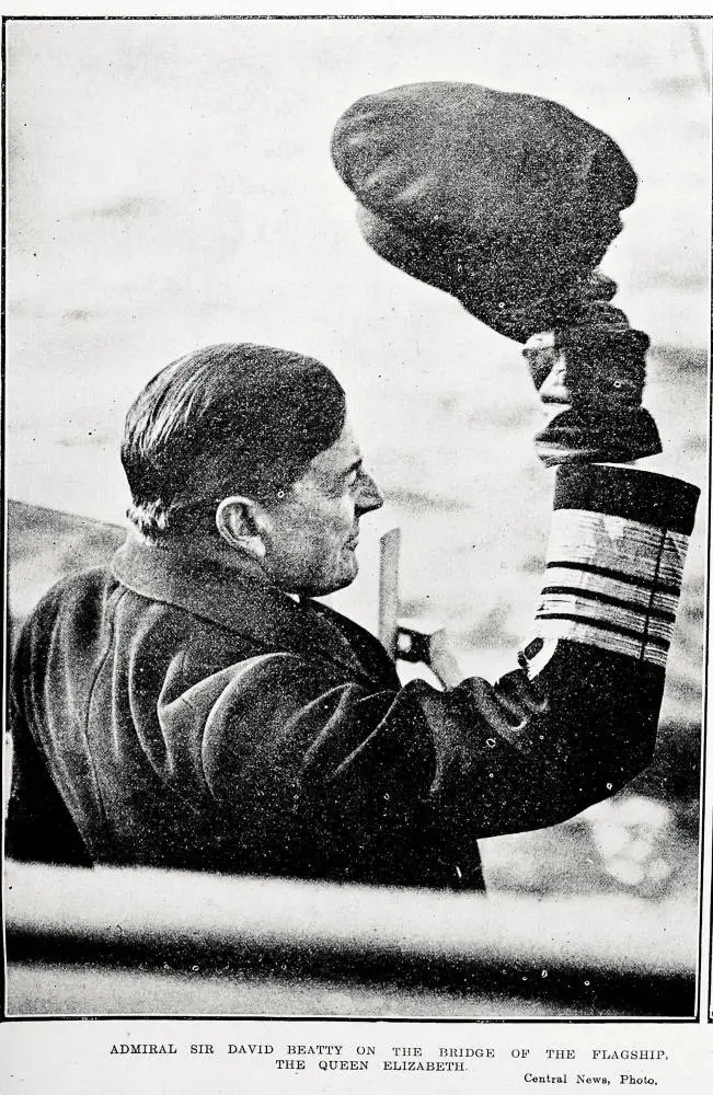 Admiral Sir David Beatty on the bridge of the flagship the Queen ...