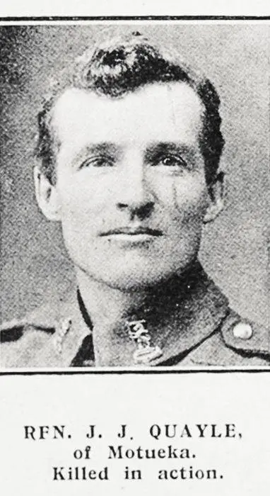 Rfn J J Quayle of Motueka, killed in action | Record | DigitalNZ
