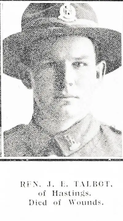 Rfn. J. E. Talbot, of Hastings. Died of wounds | Record | DigitalNZ