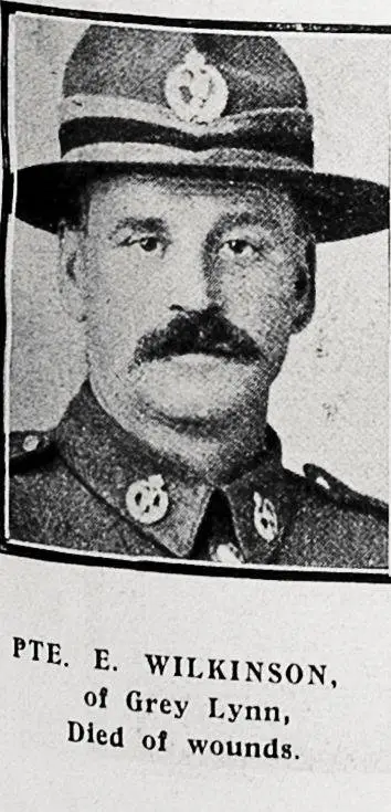 Pte. E. Wilkinson, of Grey Lynn, died of wounds | Record | DigitalNZ