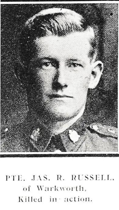 Pte. Jas. R. Russell, of Warkworth Killed in action | Record | DigitalNZ