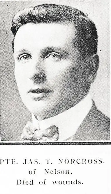 Pte. Jas. T. Norcross, of Nelson, died of wounds | Record | DigitalNZ