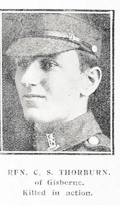 Rfn. C. S. Thorburn, of Gisborne, killed in action | Record | DigitalNZ