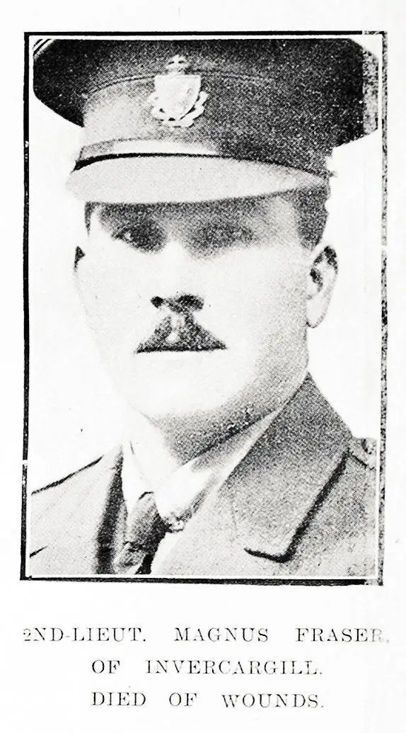 2nd Lieut. Magnus Fraser, of Invercargill. Died of wounds | Record | DigitalNZ