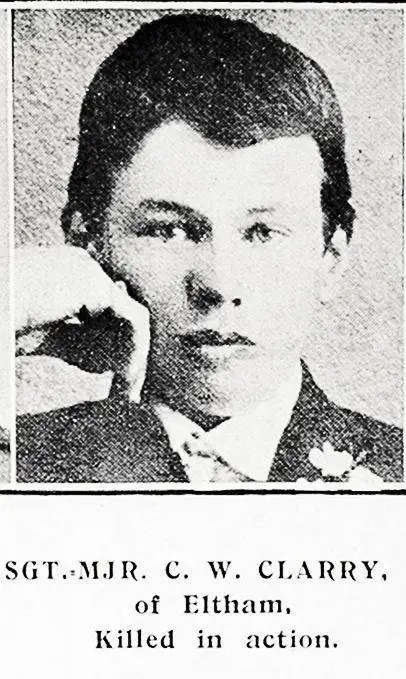 Sgt.-Mjr. C. W. Clarry, of Eltham, killed in action | Record | DigitalNZ