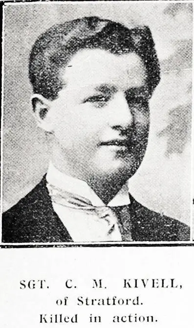 Sgt. C. M. Kivell, of Stratford, killed in action | Record | DigitalNZ