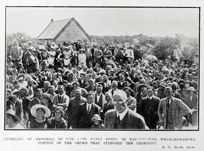 Unveiling of memorial to the late Maika Keepa Te Rangipuawhe at ...