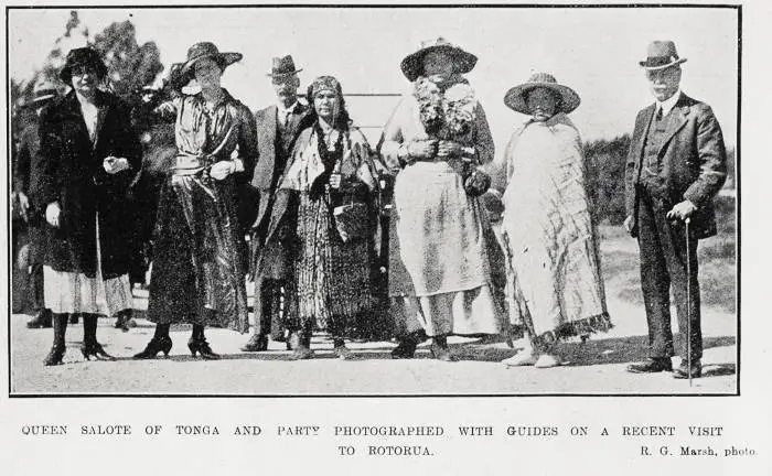 Queen Salote of Tonga And Party Photographed With Guides on a Recent ...