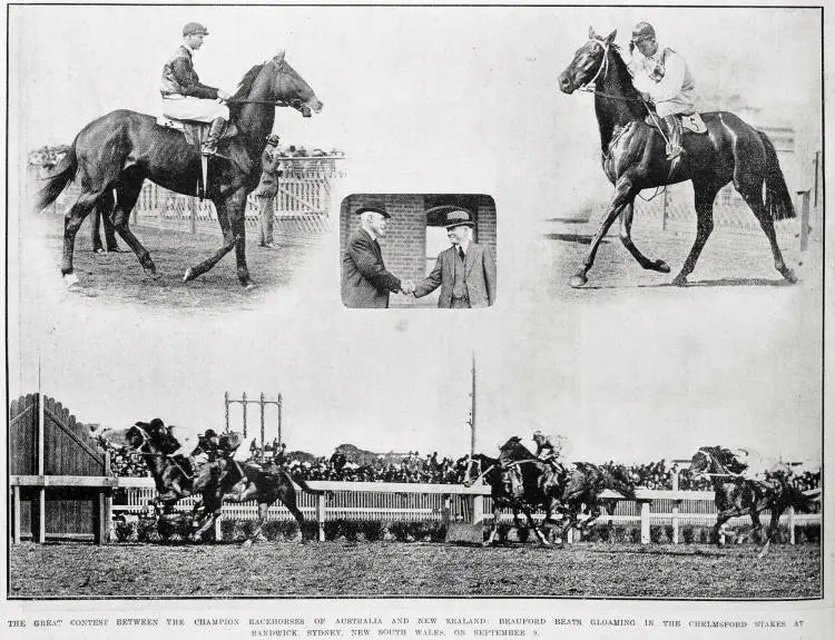 The great contest between the champion racehorses of Australia and New ...