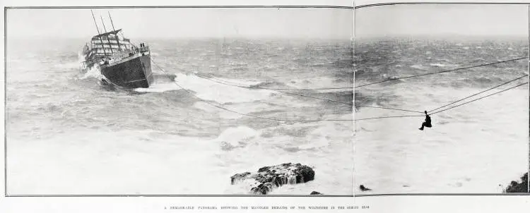 A remarkable panorama showing the mangled remains of the Wiltshire in ...