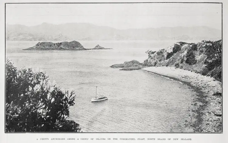 A pretty anchorage among a group of islands on the Coromandel Coast ...