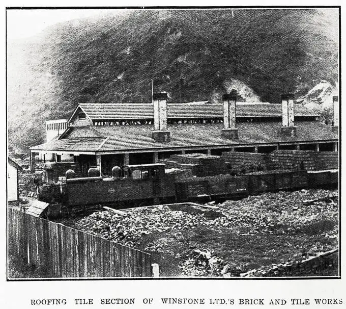 Roofing tile section of Winstone Ltd.'s brick and tile works | Record ...