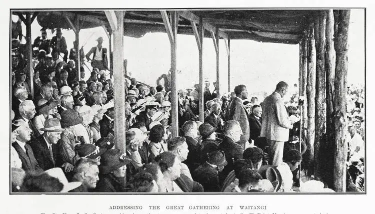 Addressing the great gathering at Waitangi | Record | DigitalNZ