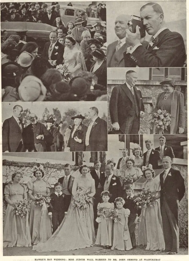 Hawke's Bay wedding: Miss Judith Wall married to Mr. John Ormond at ...
