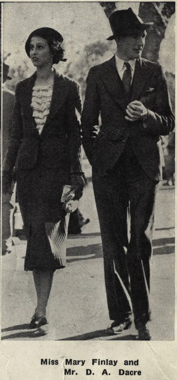 Miss Mary Finlay and Mr. D. A. Dacre | Record | DigitalNZ