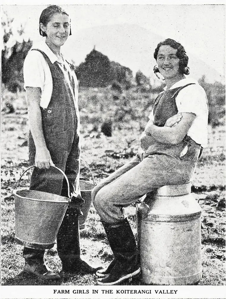 Farm girls in the Koiterangi Valley | Record | DigitalNZ
