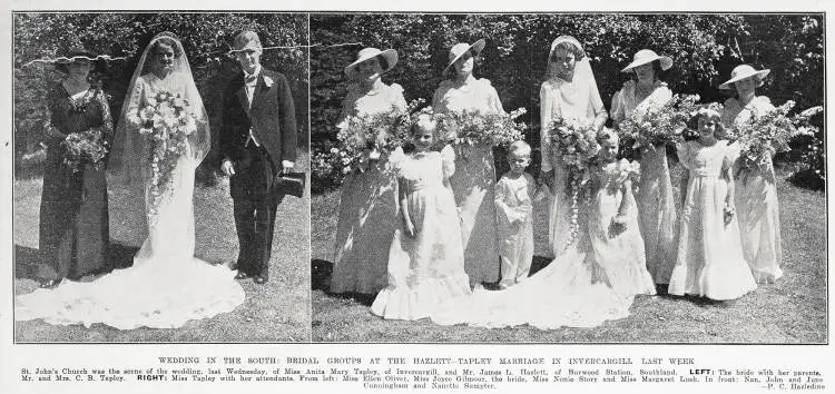 Wedding in the south: bridal groups at the marriage of James L. Hazlett ...
