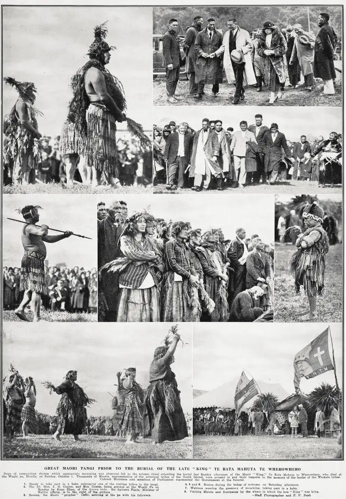 Great Māori tangi prior to the burial of the late 'king' Te Rata Mahuta ...