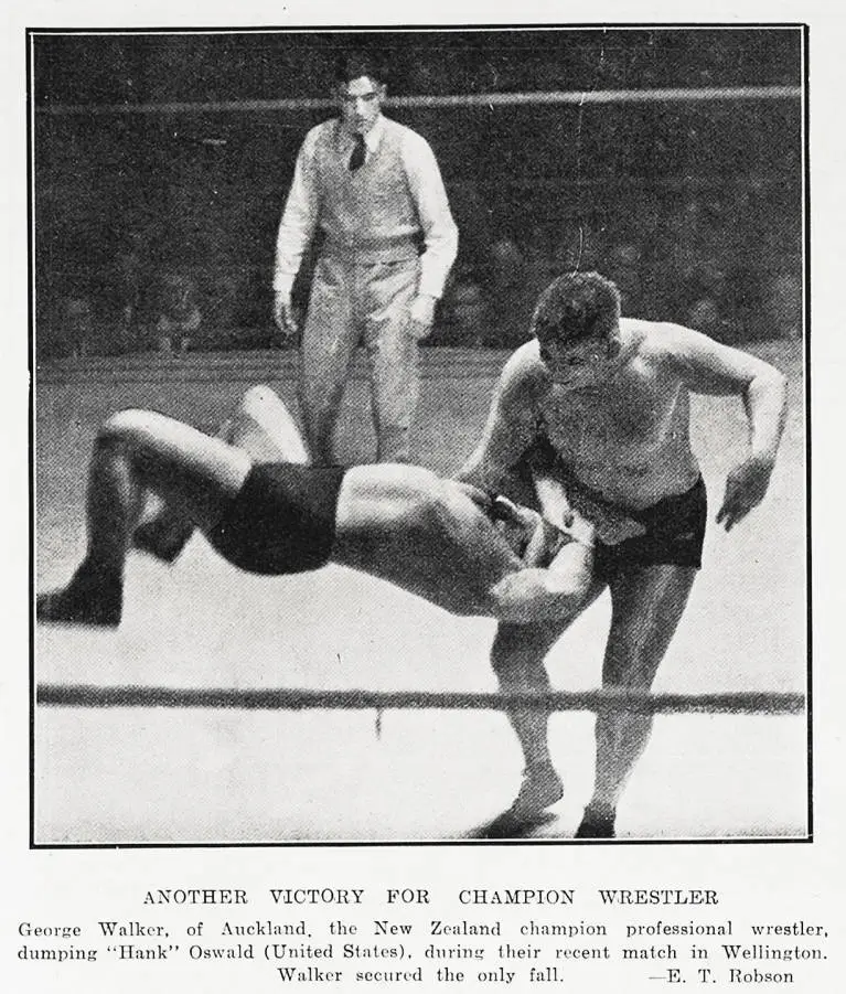 Another victory for champion wrestler | Record | DigitalNZ