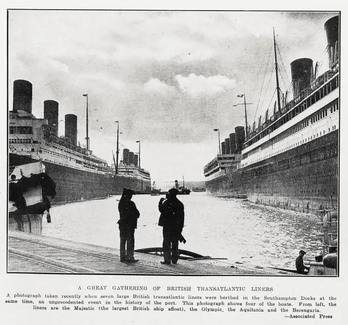 A great gathering of British transatlantic liners | Record | DigitalNZ