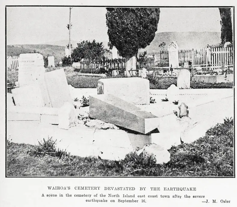Wairoa's cemetery devastated by the earthquake | Record | DigitalNZ
