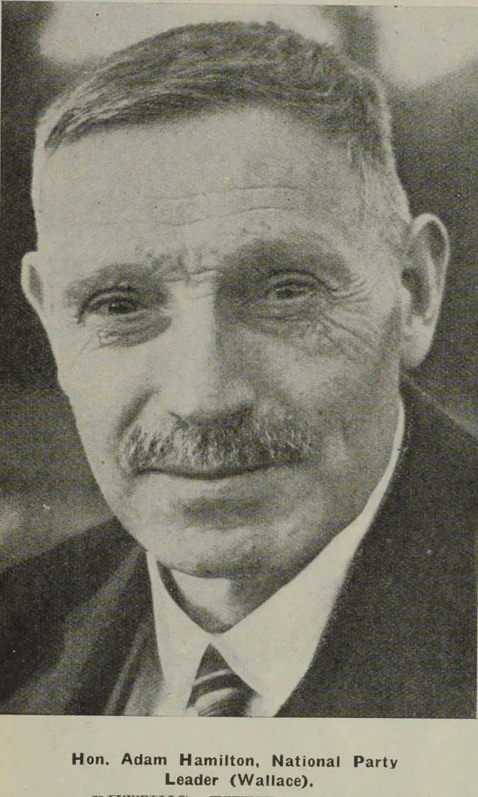 Hon. Adam Hamilton, National Party leader, Wallace | Record | DigitalNZ