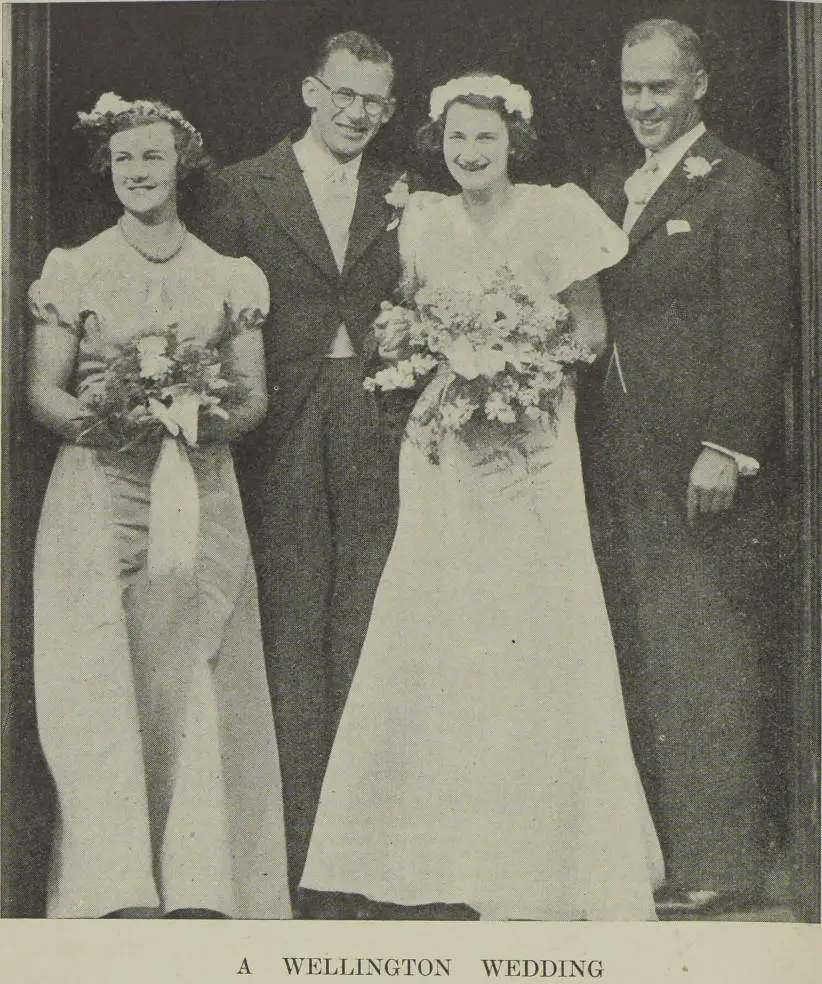 The bridal party of Mr. Wynne Griffiths and Mrs. Dorothy Griffiths in ...