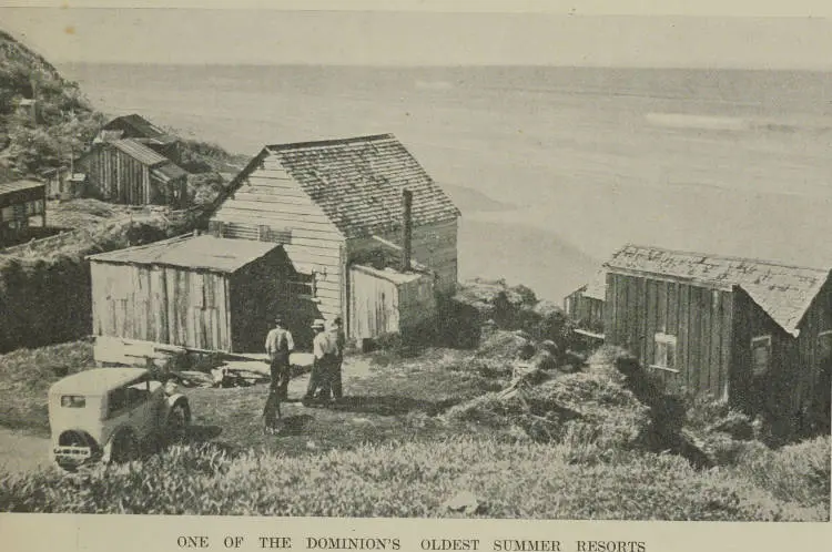 Holiday cottages at Glink's Gully, near Te Kopuru on the Pouto ...