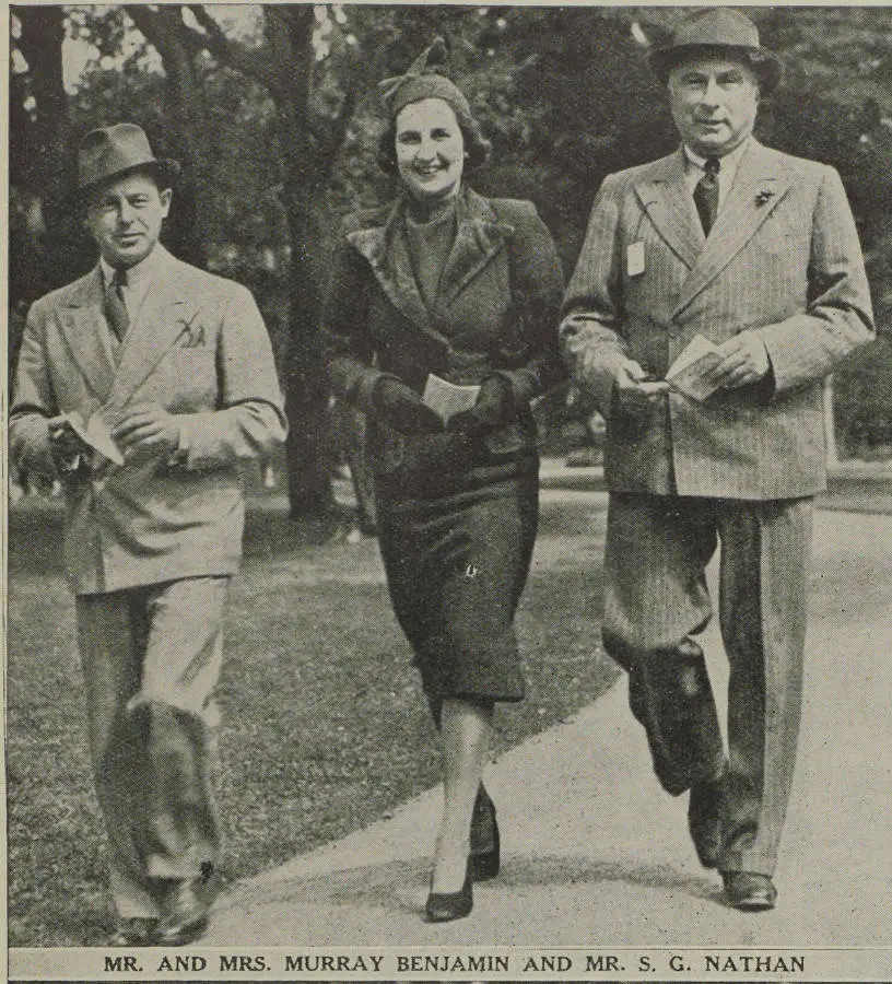 Mr. and Mrs. Murray Benjamin and Mr. S. G. Nathan at Trentham | Record ...