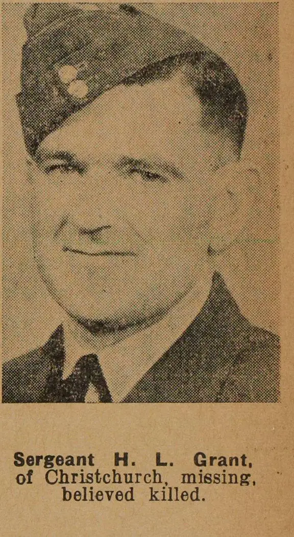 Sergeant H. L. Grant, of Christchurch, missing, believed killed | Record | DigitalNZ