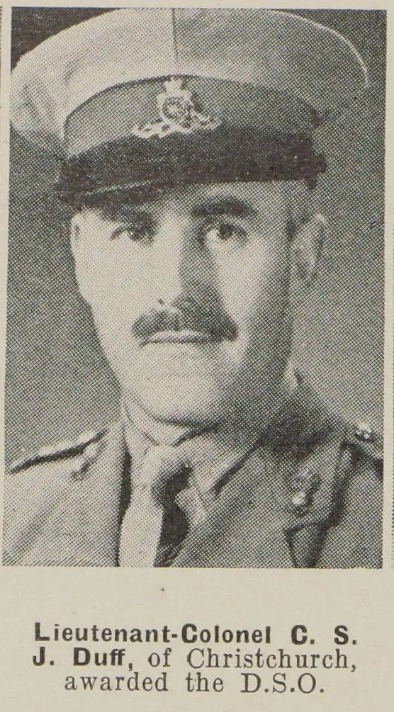 Lieutenant-Colonel C. S. J. Duff, of Christchurch, awarded the D.S.O ...