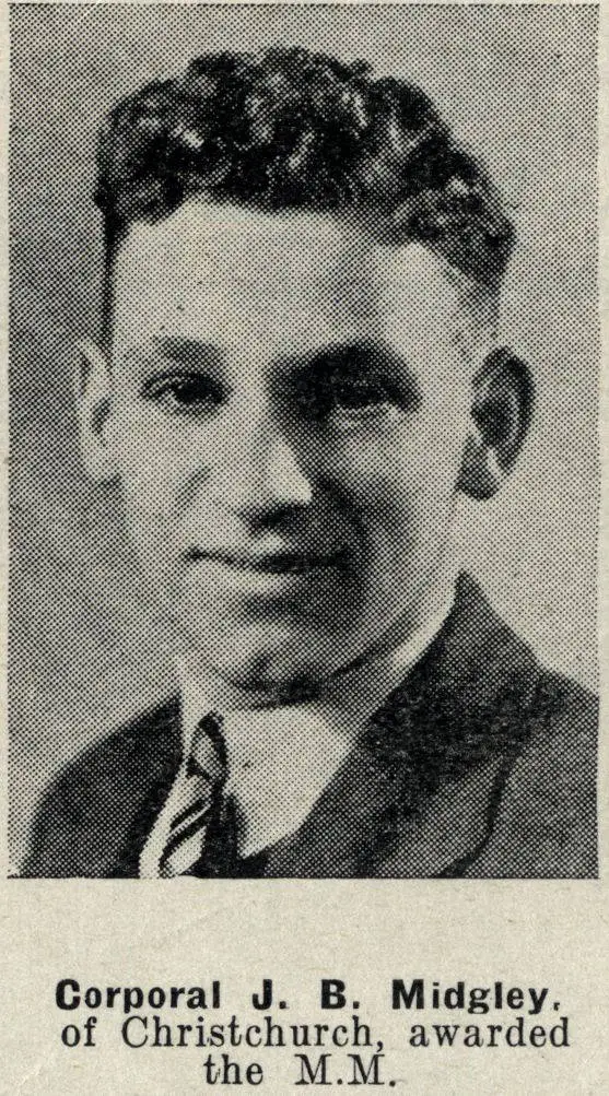 Corporal J. B. Midgley, of Christchurch, awarded the M.M. | Record ...