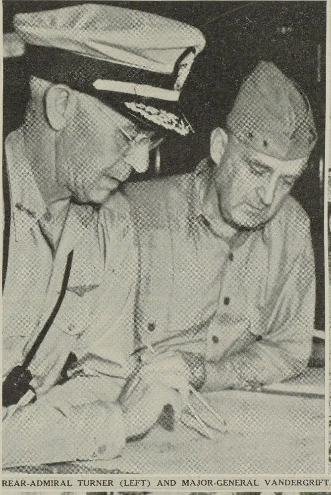 Rear-Admiral Turner (left) and Major-General Vandergrift | Record ...