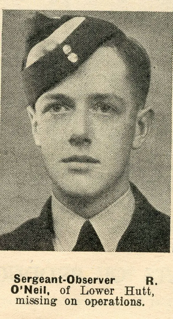 Sergeant-Observer R. O'Neil, of Lower Hutt, missing on operations ...
