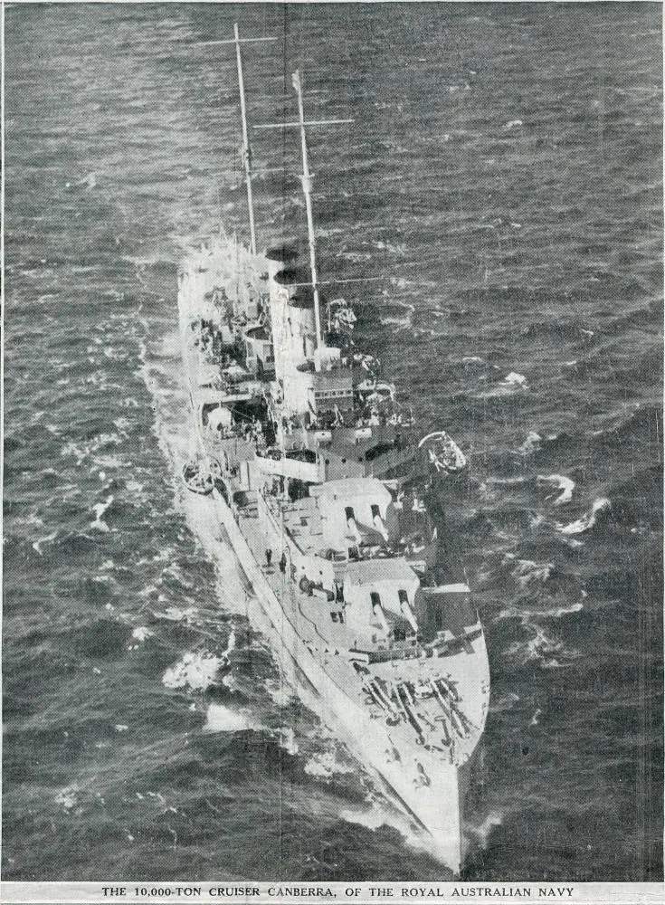 The 10,000-ton cruiser Canberra, of the Royal Australian Navy | Record ...