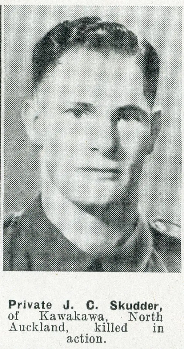 Private J. C. Skudder, of Kawakawa, North Auckland, killed in action ...