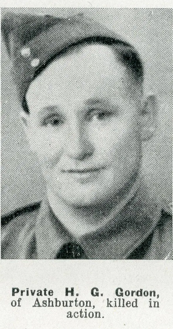 Private H. G. Gordon, of Ashburton, killed in action | Record | DigitalNZ
