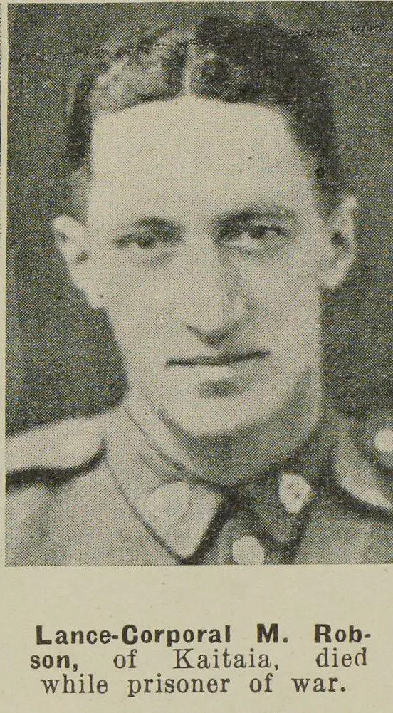 Lance-Corporal M. Robson, of Kaitaia, died while prisoner of war | Record | DigitalNZ