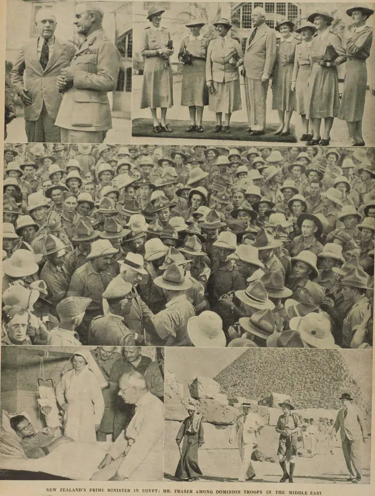 New Zealand's Prime Minister in Egypt: Mr. Fraser among Dominion troops ...