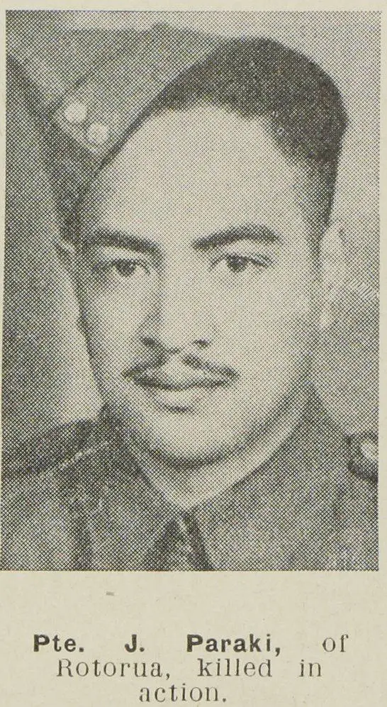Pte. J. Paraki, of Rotorua, killed in action | Record | DigitalNZ