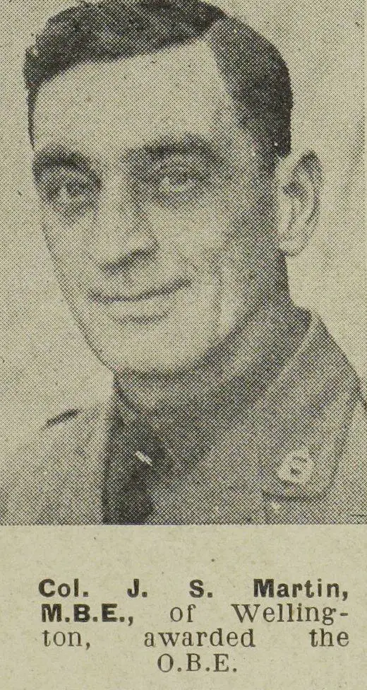 Col. J. S. Martin, M.B.E., of Wellington, awarded the O.B.E. | Record ...