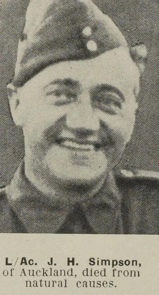 Leading Aircraftman J. H. Simpson, of Auckland, died from natural ...