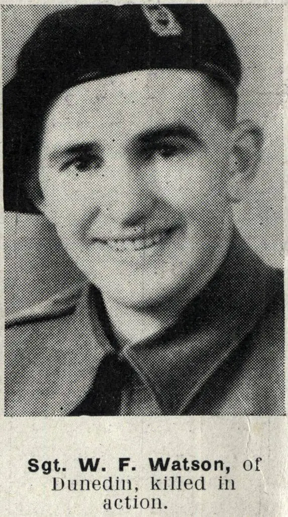 Sgt. W. F. Watson, of Dunedin, killed in action | Record | DigitalNZ