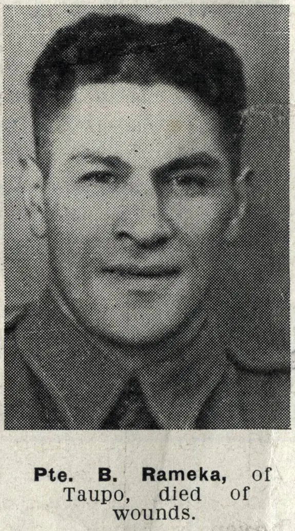 Pte. B. Rameka, of Taupo, died of wounds | Record | DigitalNZ