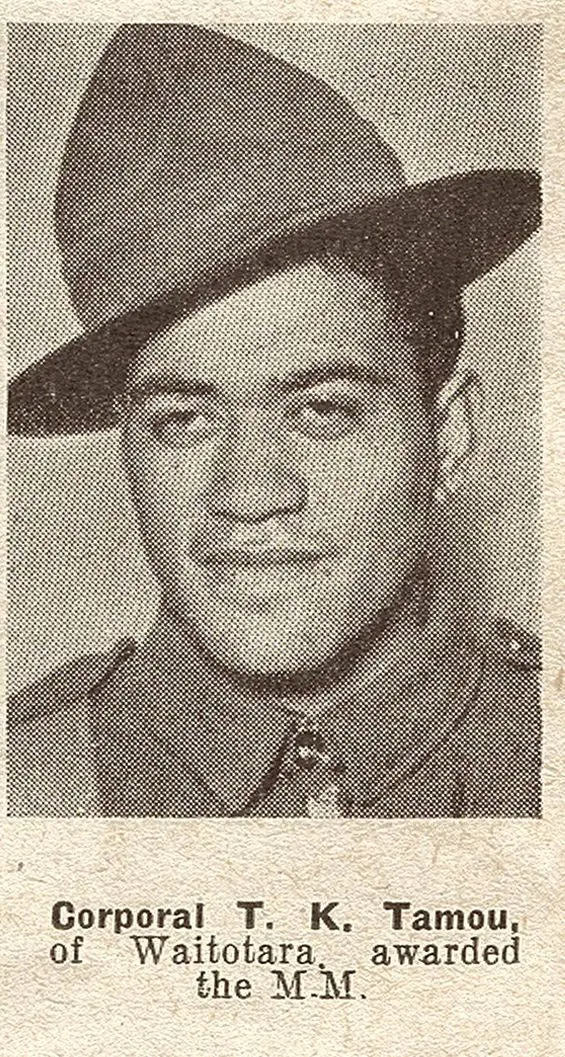 Corporal T. K. Tamou, of Waitotara, awarded the M.M. | Record | DigitalNZ